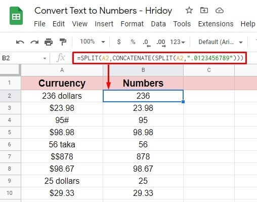 How To Convert Text To Numbers Or Numbers To Text In Google Sheets