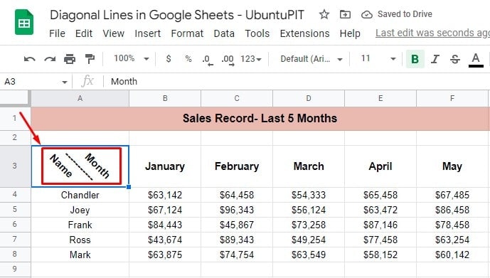 How To Insert And Use Diagonal Lines In Google Sheets