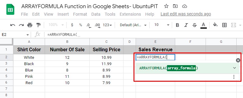 How To Use ARRAY FORMULA Function In Google Sheets